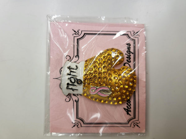 Rhinestone boxing glove Breast cancer magnet | Stitch-Stash