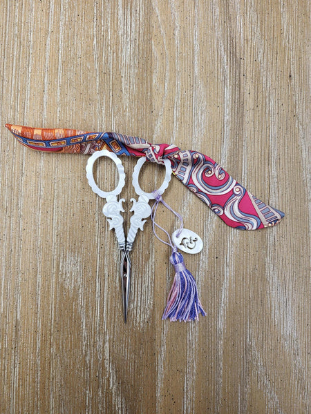 Designer scarf scissor tie pattern 8 | Stitch-Stash